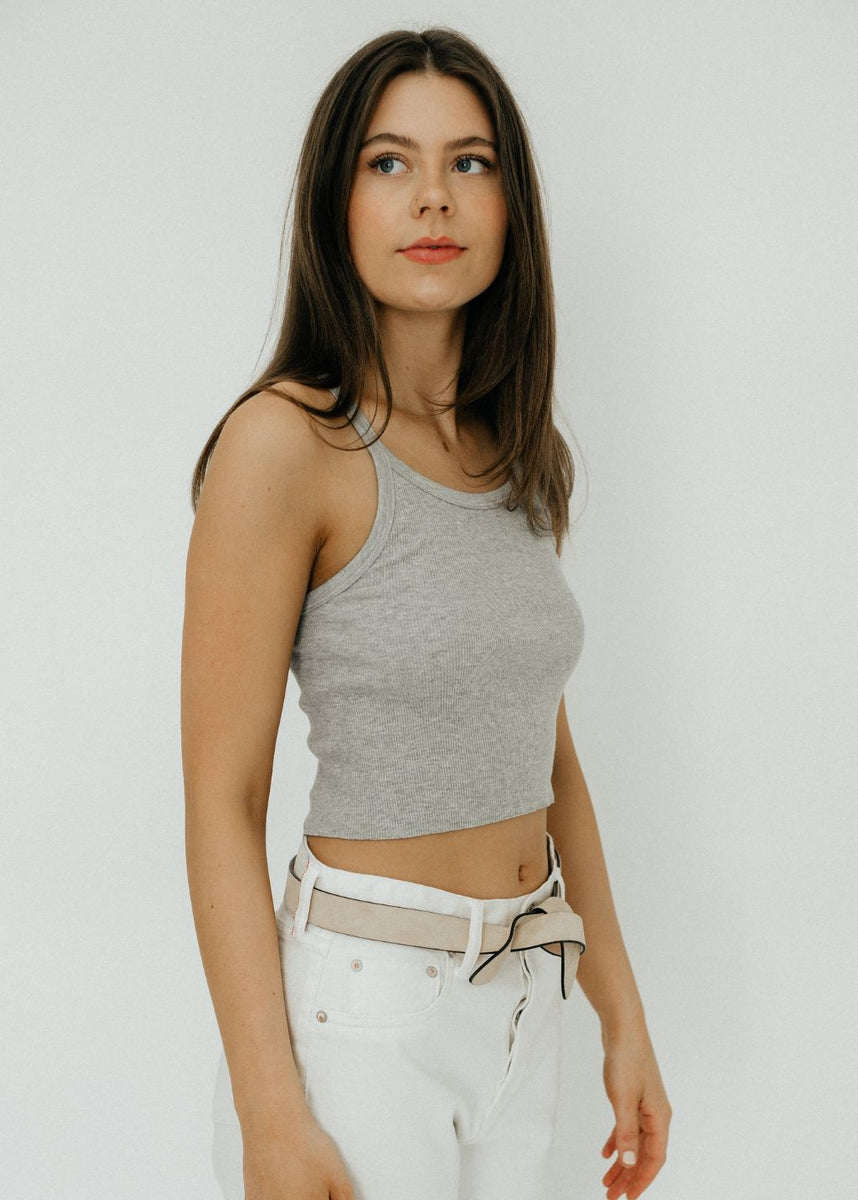 Éterne Cropped Rib Tank Heather Grey | Tula's Online Boutique – Tula ...